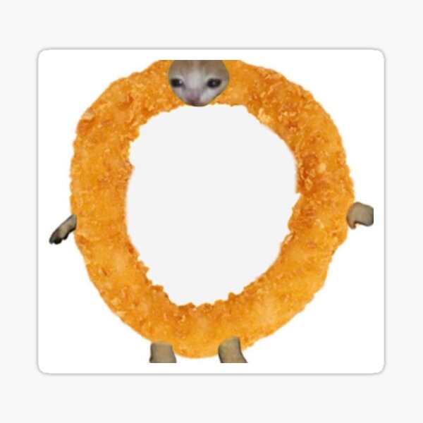 "onion ring cat" Sticker by vanillaoatmelk | Redbubble