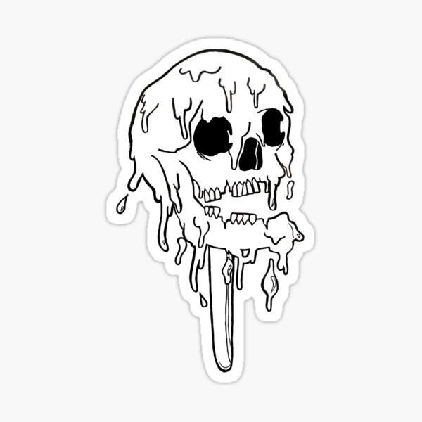 "Dripping Skull Popsicle " Sticker by DichotomyArts | Redbubble