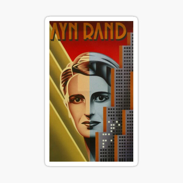 "Ayn Rand" Sticker for Sale by voiceandvision | Redbubble