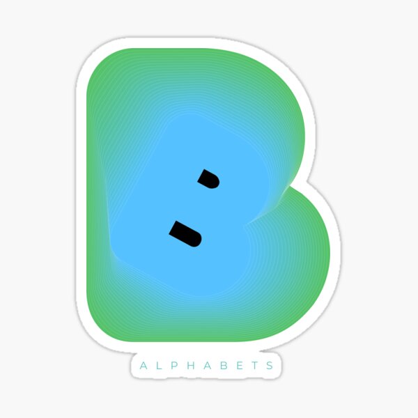"The Letter B- Light Green - Cyan Illustration Design" Sticker by ...