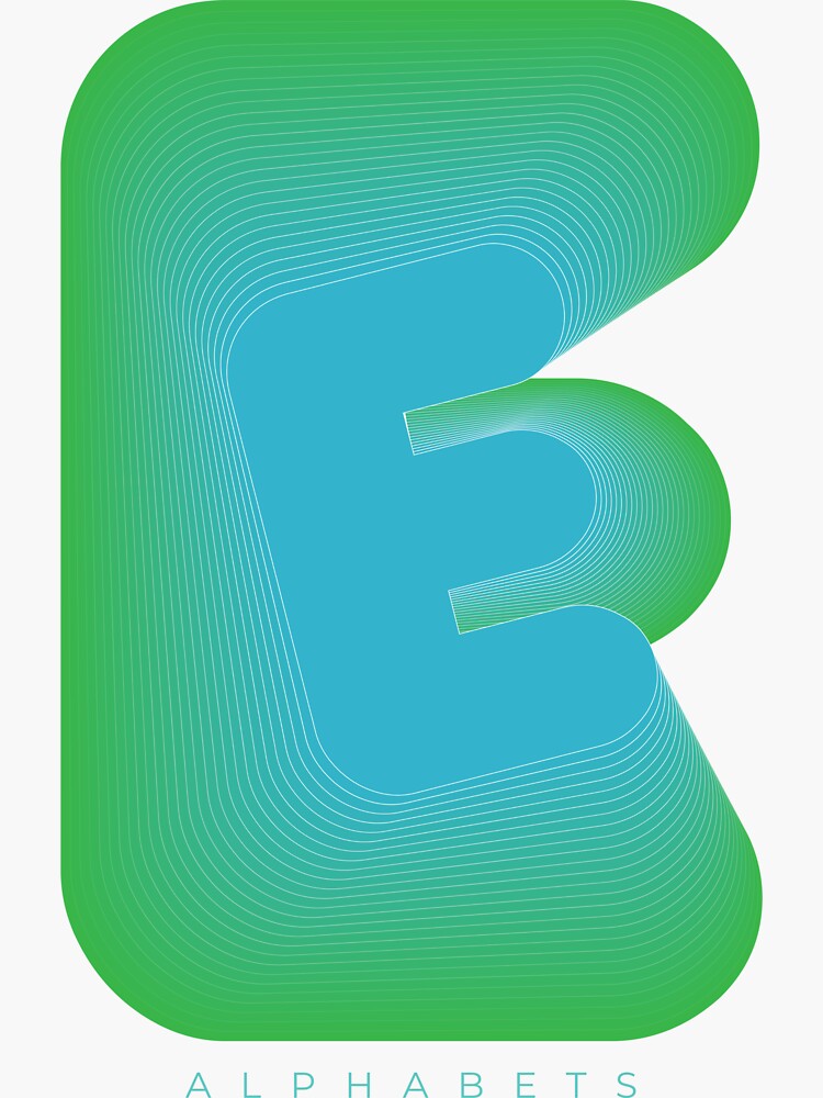 Pegatina «La letra E- Verde claro - Diseño de ilustración cian» de ...