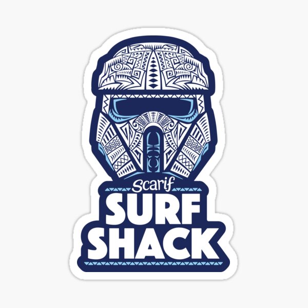 "Space Surf Shack" Sticker by DoodleDojo | Redbubble