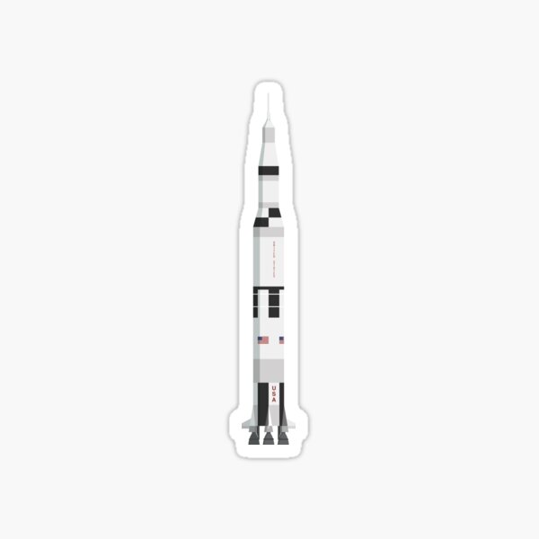 "NASA's Saturn V historic Space Rocket" Sticker by InkandChroma | Redbubble