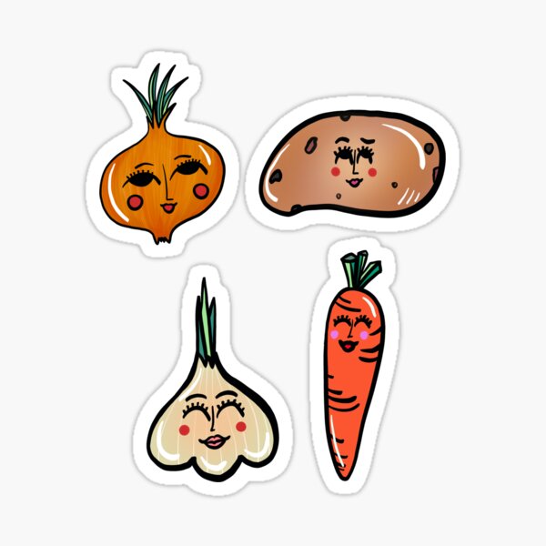 "Root Veggie Friends" Sticker by Love-of-Line | Redbubble