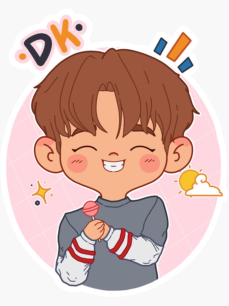 "DK Seventeen Cute Icon" Sticker by penpencreations | Redbubble