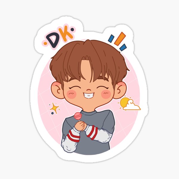 "DK Seventeen Cute Icon" Sticker by penpencreations | Redbubble