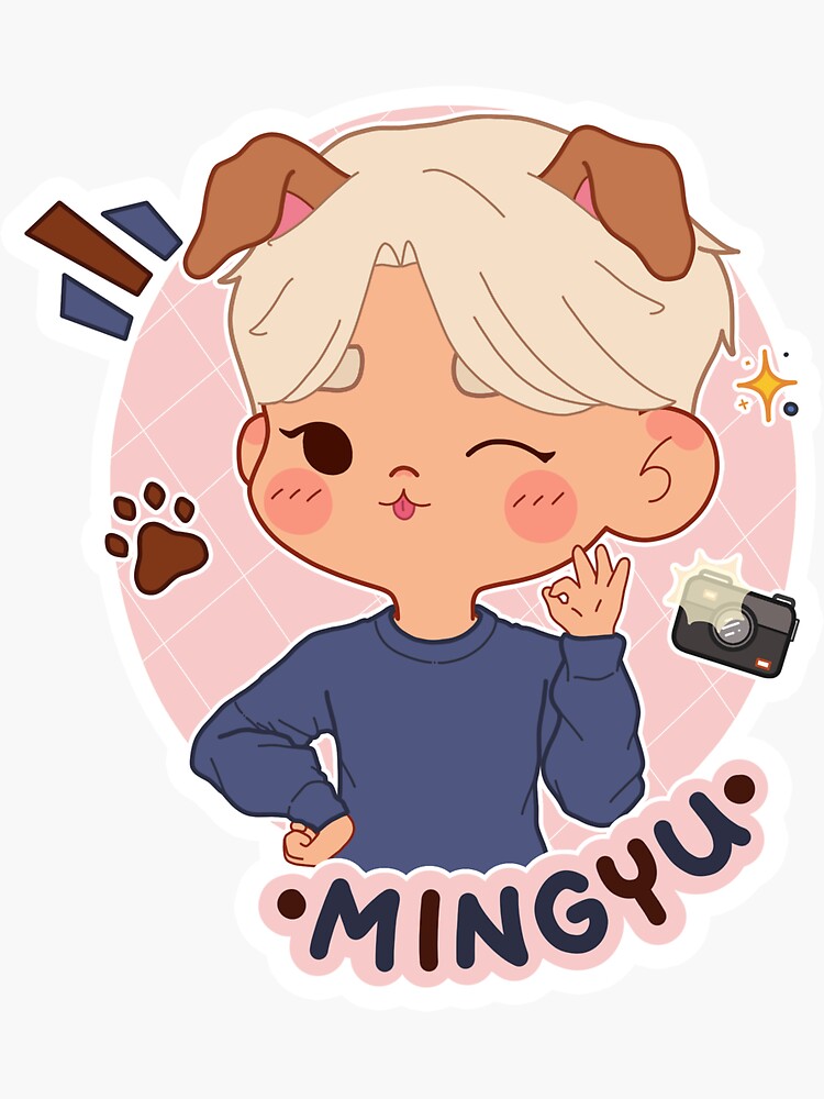 "Mingyu Seventeen Cute Icon" Sticker by penpencreations | Redbubble
