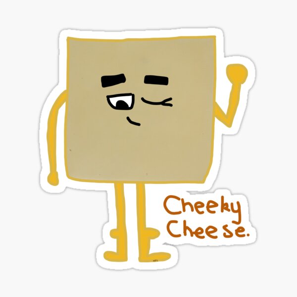 "Cheeky Cheese" Sticker by HFGjewels | Redbubble