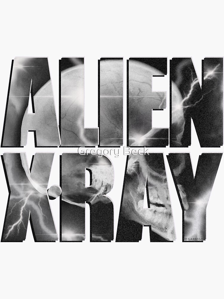 "Alien X-Ray" Sticker by GarageRatArt | Redbubble