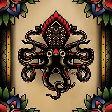 American Traditional Octopus Tattoo