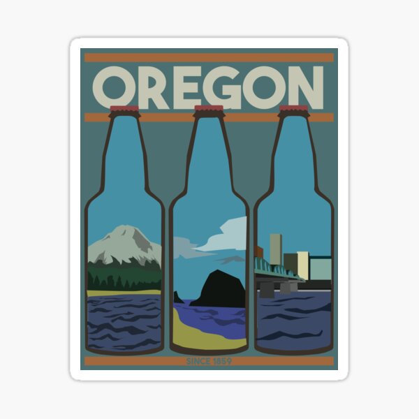"Oregon" Sticker by NickHamiltonArt | Redbubble