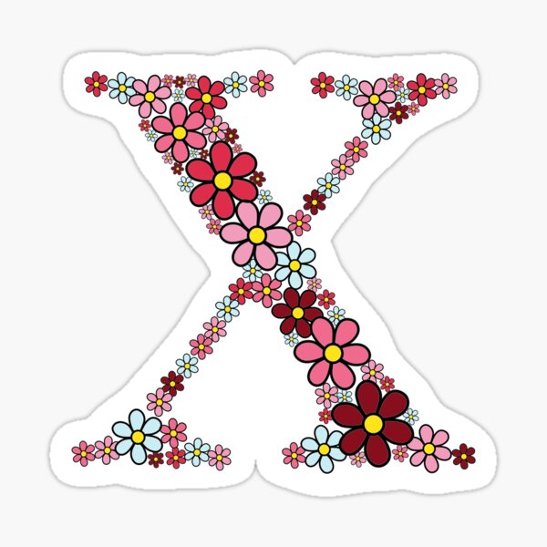 "Alphabet Single Letter X Initial" Sticker by Sugarvenomstore | Redbubble