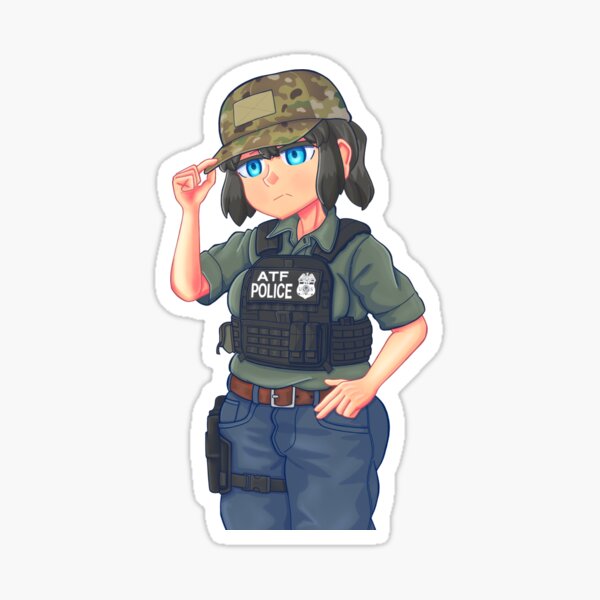 "Police Girl" Sticker by UBlueDuck | Redbubble