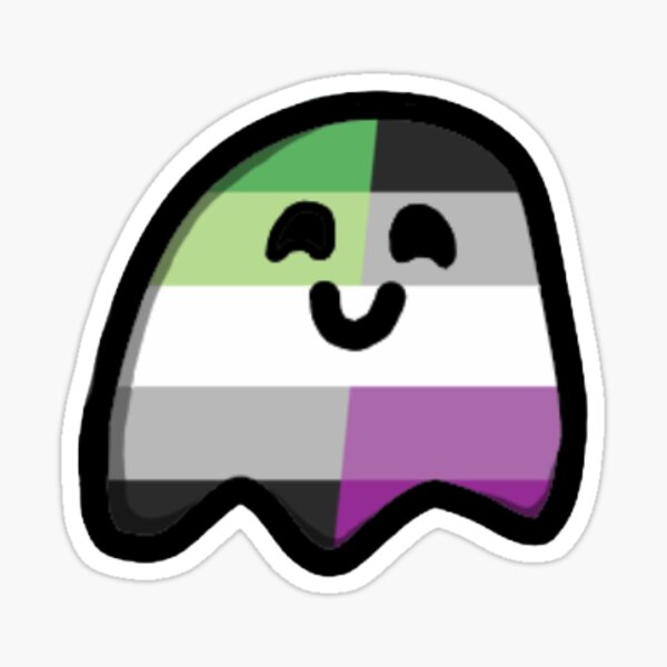 "AroAce Pride Ghost" Sticker by MasterTrinny | Redbubble