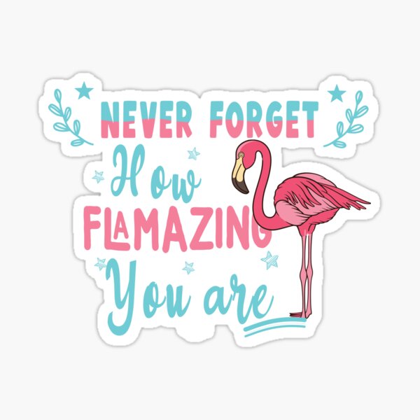 "Never Forget How Flamazing You Are Funny Flamingo " Sticker for Sale ...