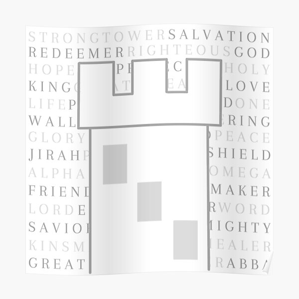 "Strong Tower | Names of God" Poster by WordsToArt | Redbubble