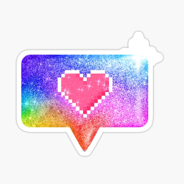 "Rainbow Heart Like Button Icon Love Social Media" Sticker by Jolly ...