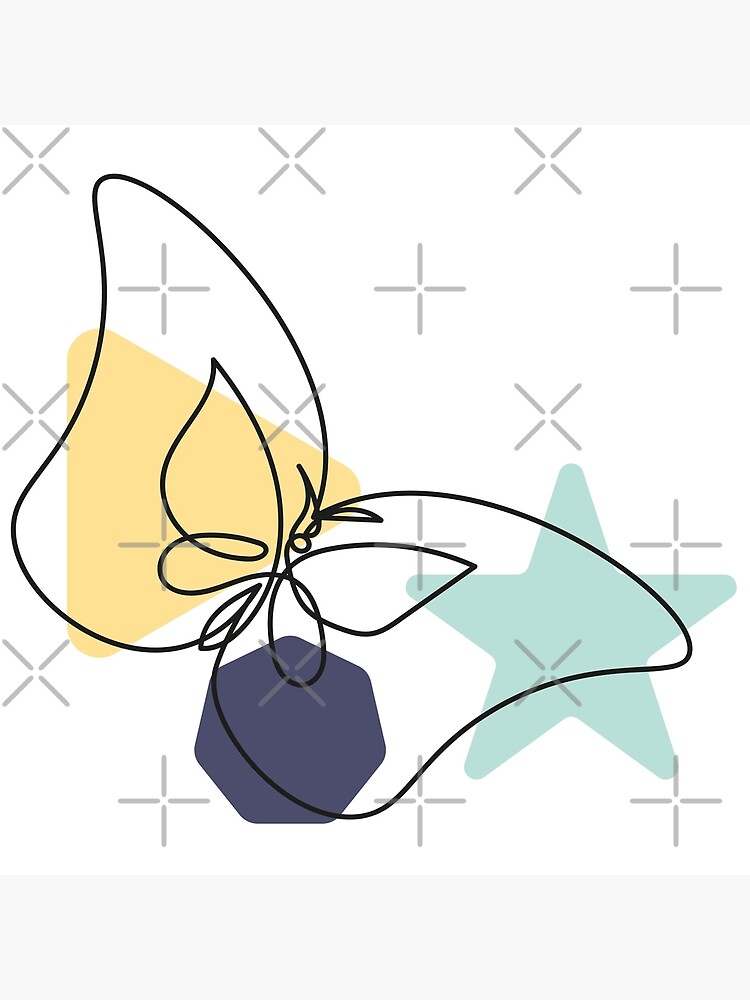 "Simple | One Line Colorful Butterfly " Poster for Sale by Mutism-Merch ...