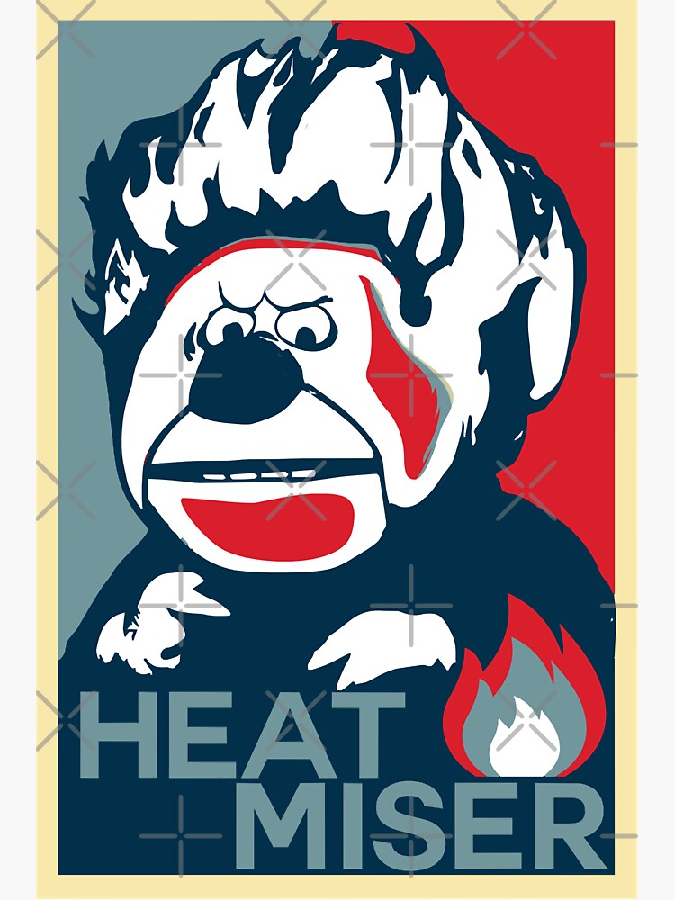 "Men Women Heat Miser Campaign Poster Funny Men Fan" Sticker by ...