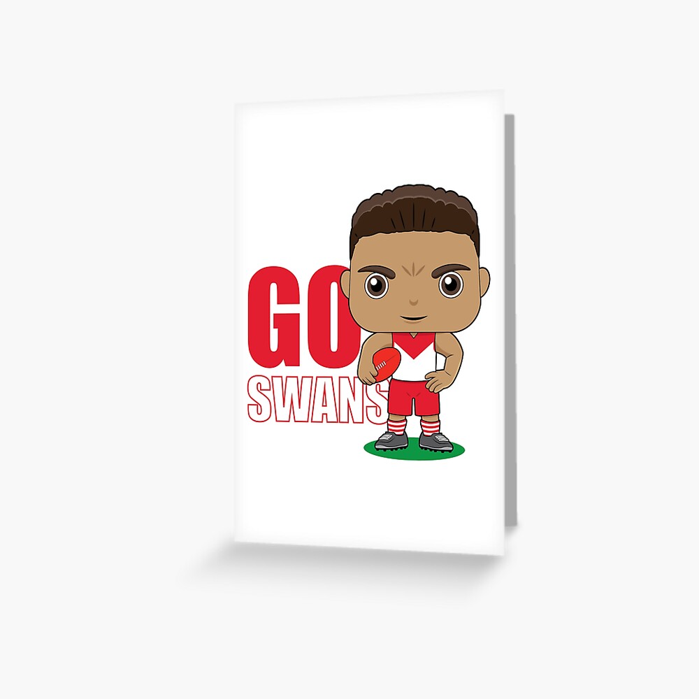 "Swans Australian Footy Mascot - Go Swans" Greeting Card by ...