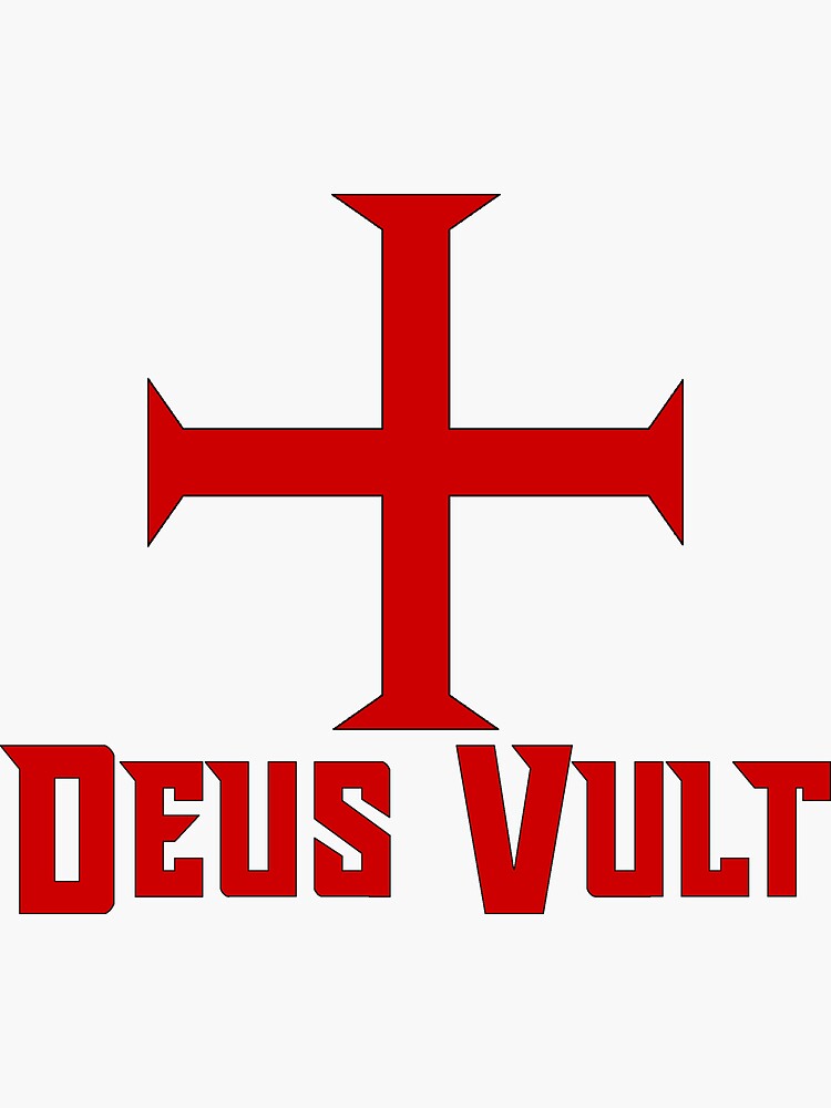 "Deus Vult, Templar Cross Red" Sticker for Sale by 411drpkv4c | Redbubble
