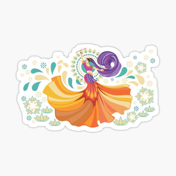 "Desi Lady Indian Dance" Sticker by Mweneki | Redbubble