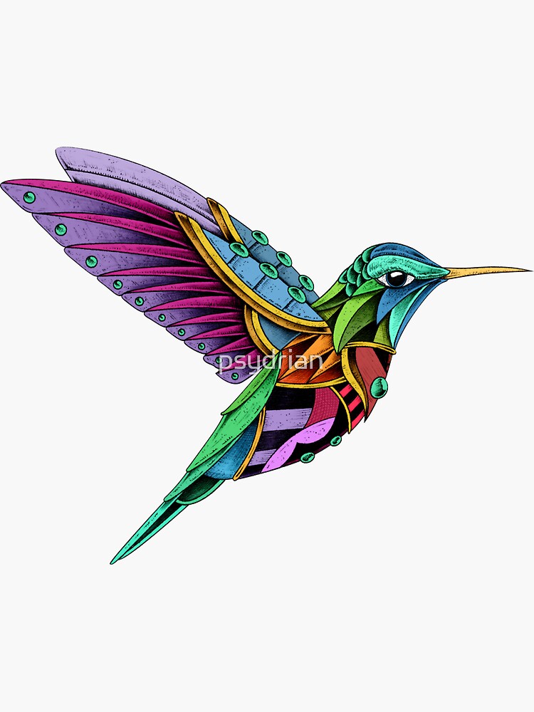 "Hummingbird Vol. 2" Sticker for Sale by psydrian | Redbubble