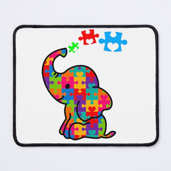 "Autism Awareness Elephant Puzzle Piece" Mouse Pad for Sale by ...