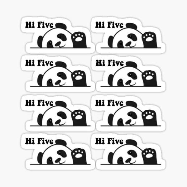 "Sticker Pack Of Cute Hi Five Panda" Sticker by dezins4you | Redbubble
