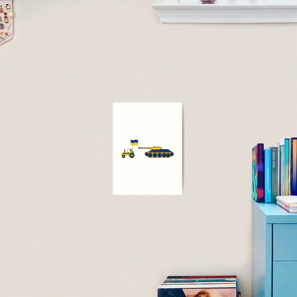 "Funny Ukraine Farmer Tractor Stealing A Russian Tank Meme" Art Print ...