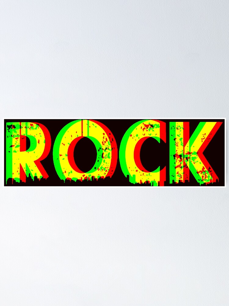 "Rock, typo design , colorfully image, shredded outline " Poster by ...