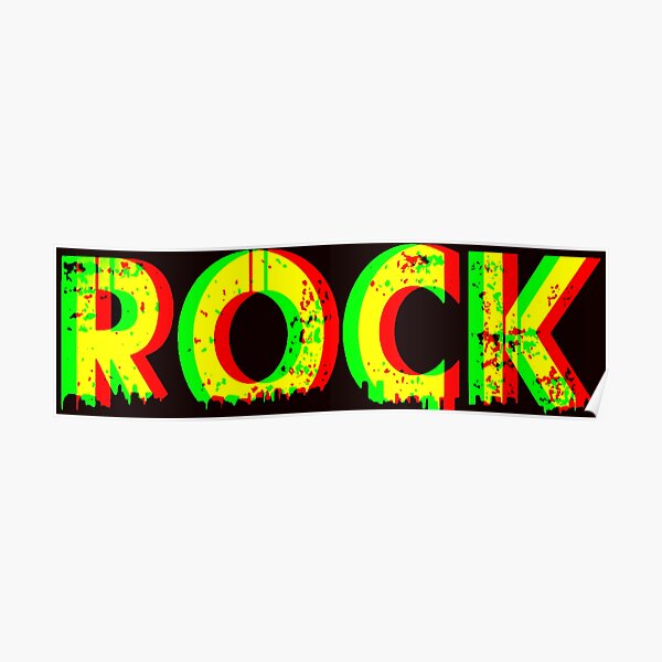"Rock, typo design , colorfully image, shredded outline " Poster by ...