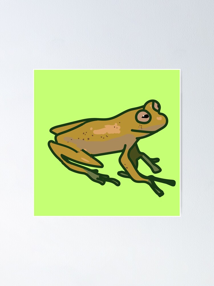 "Sticky tree frog on a bright green background" Poster by PSteinDesign ...