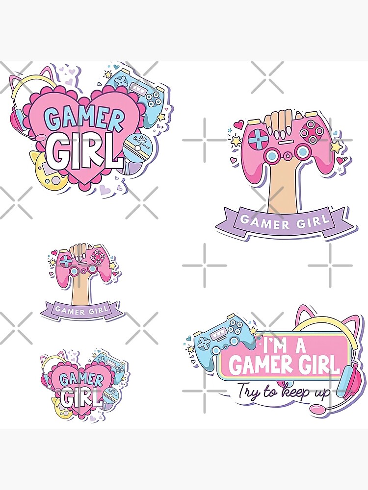 "Gamer Girl Aesthetic Stickers Pack" Poster for Sale by graphic-genie ...