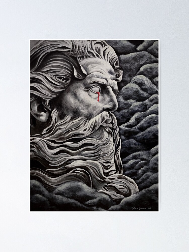 "Bloody Tears Statue Painting " Poster for Sale by selenedrawz | Redbubble