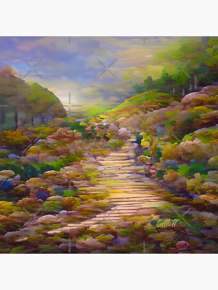 "Pretty Impressionist Oregon Painting Hiking Trails - Oregon" Sticker ...