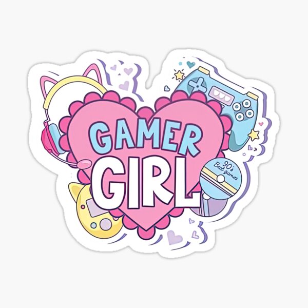 "Gamer Girl Aesthetic, Gamer Girl" Sticker by graphic-genie | Redbubble