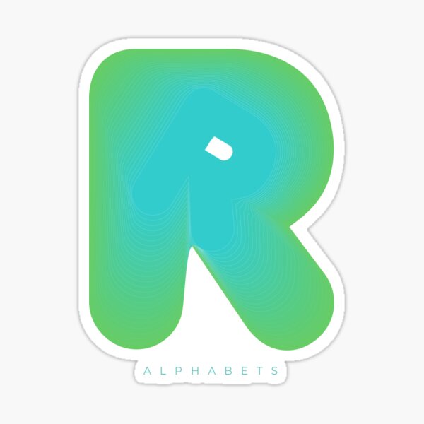 Pegatina «La letra R- Verde claro - Diseño de ilustración cian» de ...