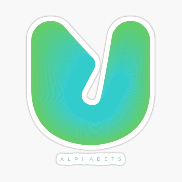 Pegatina «La letra U- Verde claro - Diseño de ilustración cian» de ...