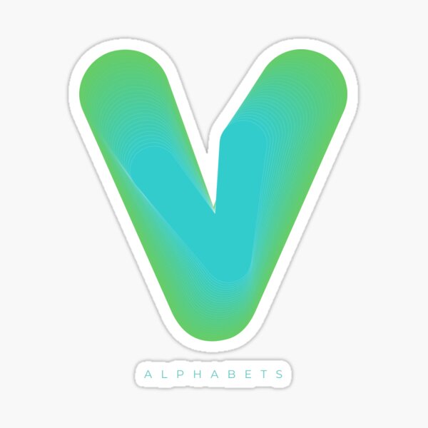 Pegatina «La letra V- Verde claro - Diseño de ilustración cian» de ...