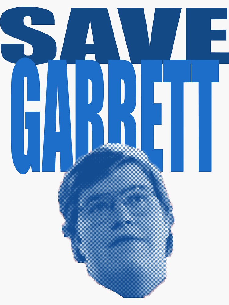 "Save Garrett" Sticker by JaneLopez9 | Redbubble
