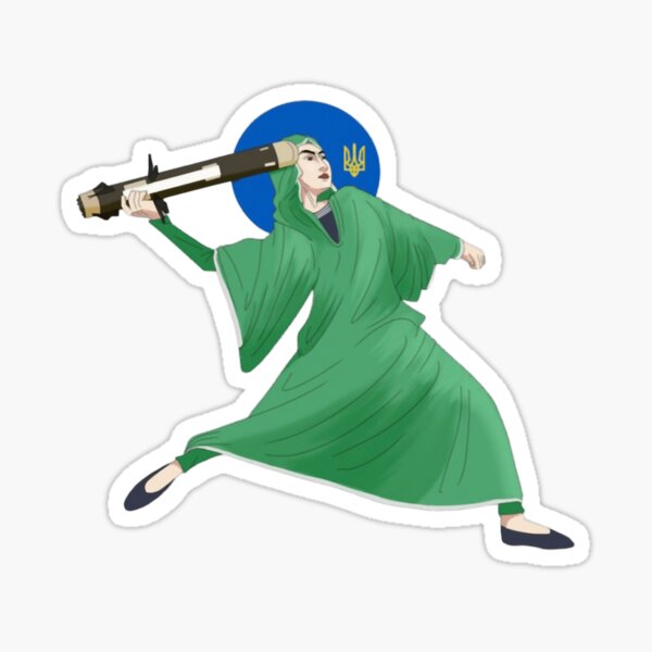 "Saint Javelin - The protector of Ukraine" Sticker by levoyvcuretahj ...