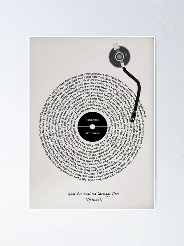 "Custom Vinyl Lyrics #Poster" Poster for Sale by David-Walker | Redbubble