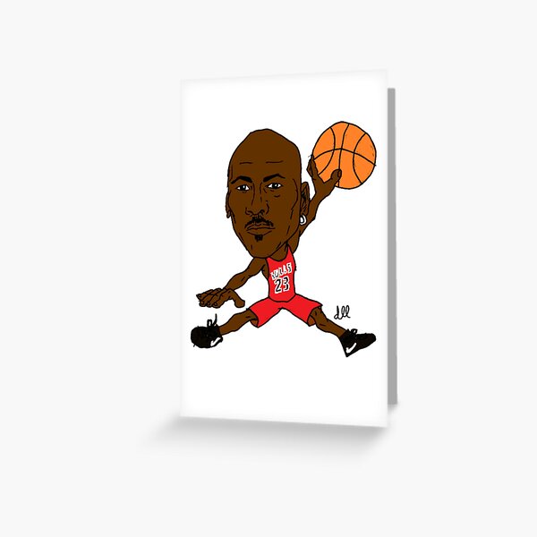 "Michael Jordan cartoon illustration Classic " Greeting Card by ...