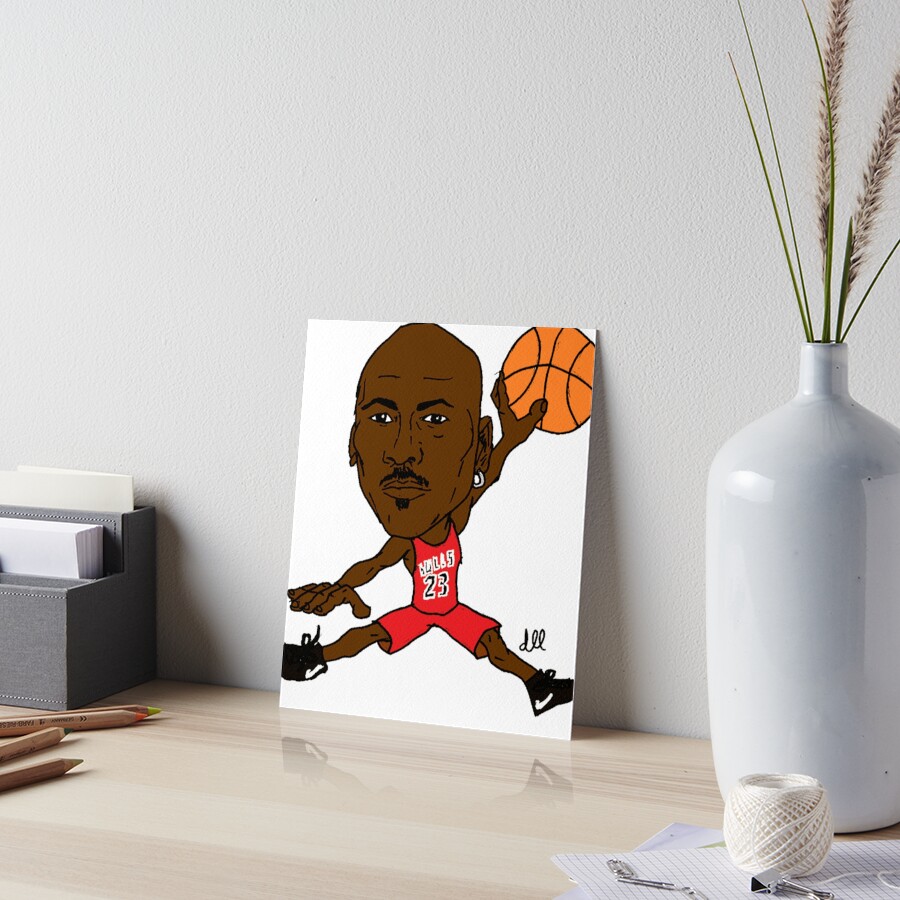 "Michael Jordan cartoon illustration Classic " Art Board Print by ...