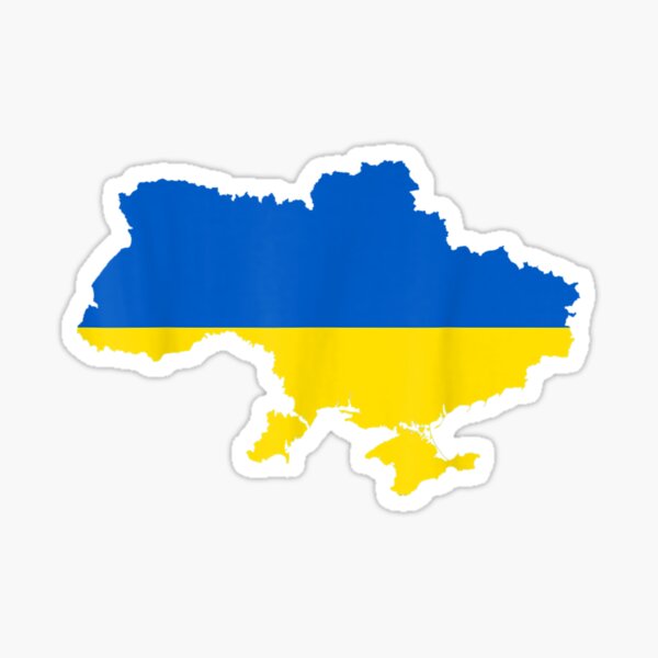 "Ukraine Pride Vintage Style Retro-Feel Ukrainian Map Flag" Sticker by ...