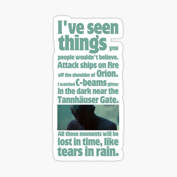 "Vintage Photograp Like Tears In Rain Blade Runner Quote Idol Gifts Fot ...