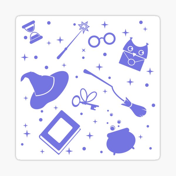 "Magical Symbols white and blue" Sticker by Sio-art | Redbubble