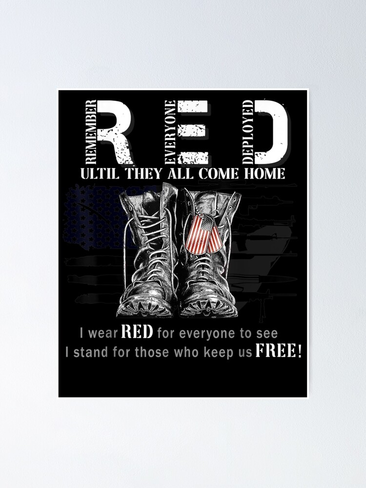 "Remember Everyone Deployed - Red Friday Military USA flag" Poster for ...