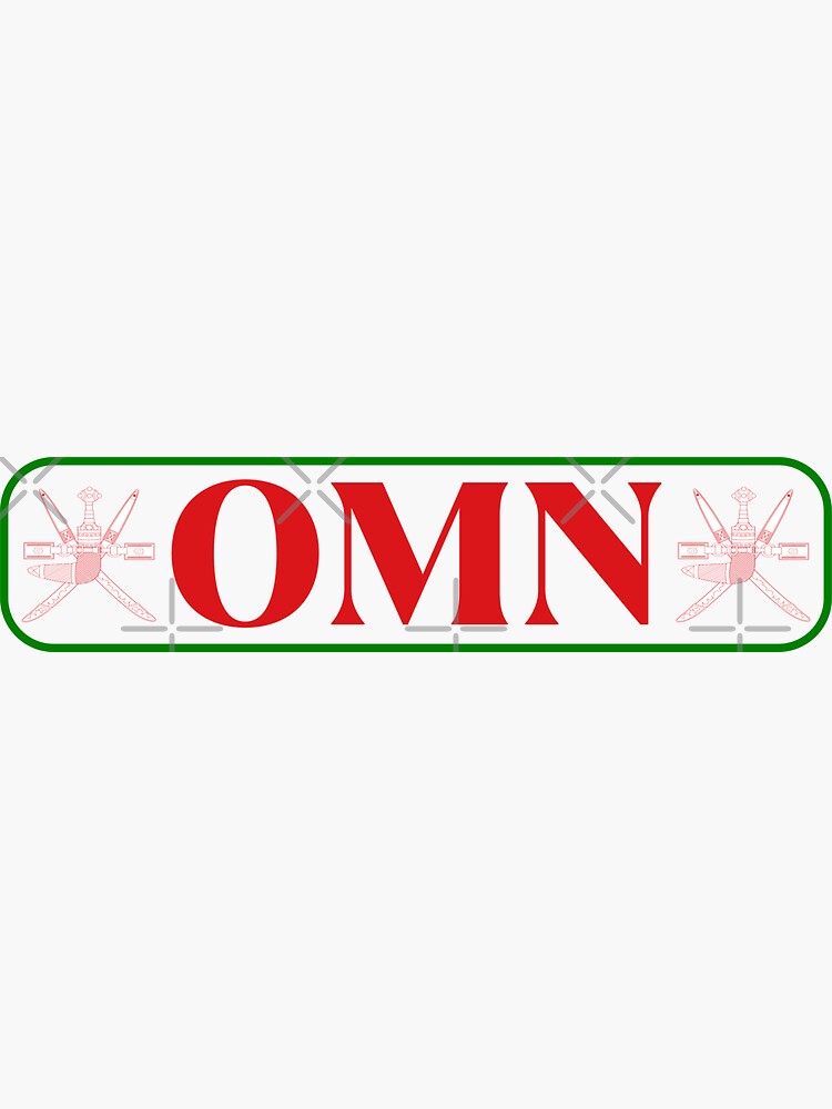 "OMN 3 Letter Code Oman" Sticker by FedSherDesign | Redbubble